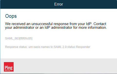 SAML_003: We received an unsuccessful response from your IdP