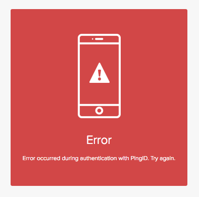 Error occurred during authentication with PingID