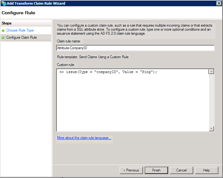 How to configure static attributes in ADFS