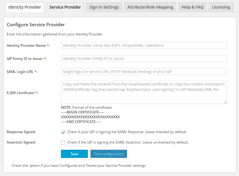 How do I configure SSO to WordPress?