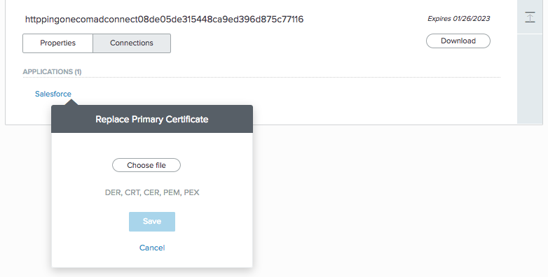 How do I change a verification certificate in PingOne for Enterprise?