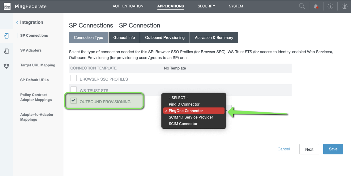 How to create a SCIM provisioning connection between PingOne and PingFederate