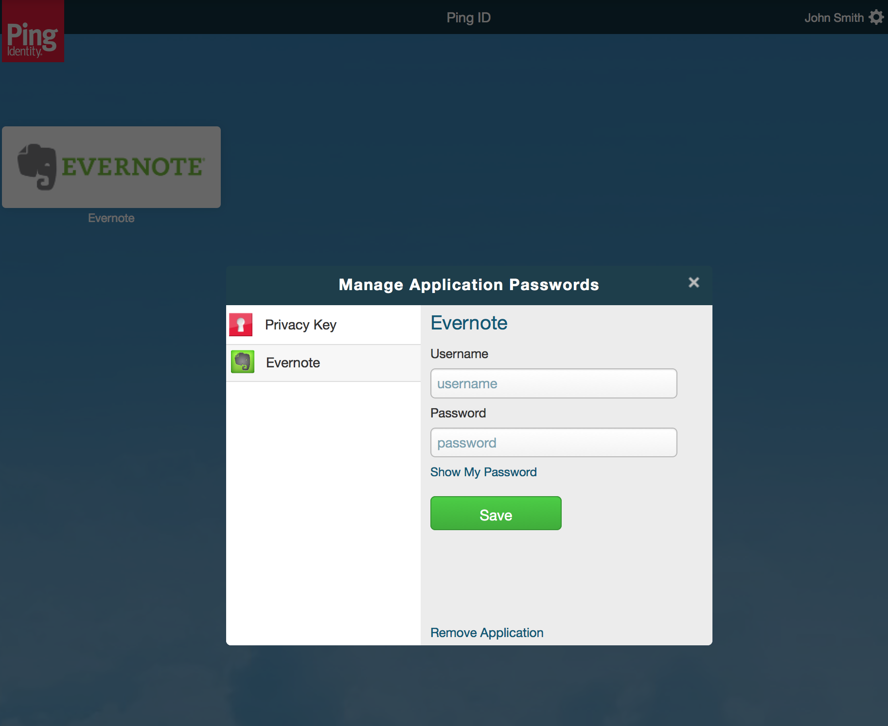 How to change an application password? - Legacy Dock