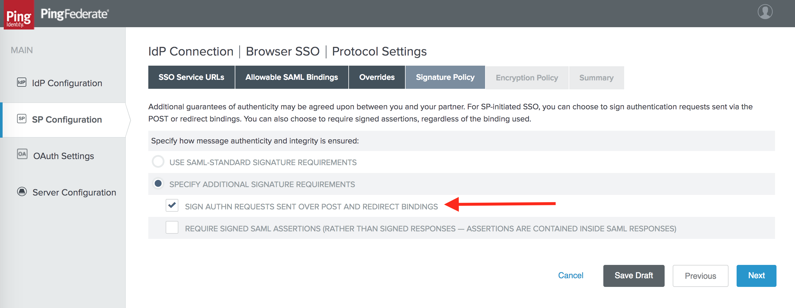 How to specify a destination attribute in the AuthN Request