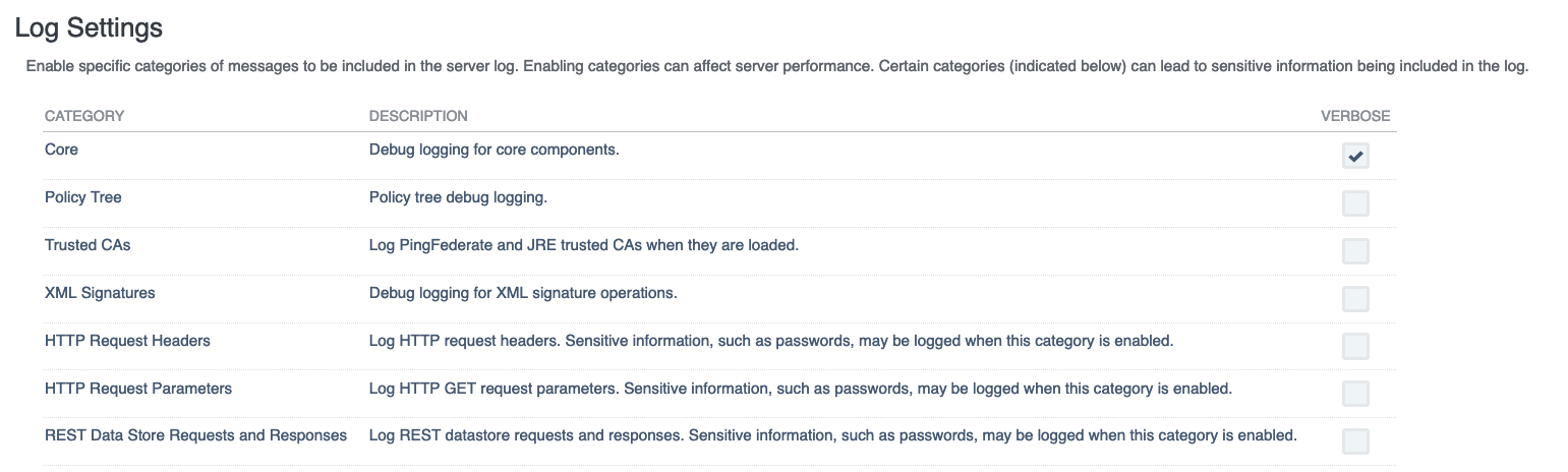 Configuring DEBUG logging in PingFederate