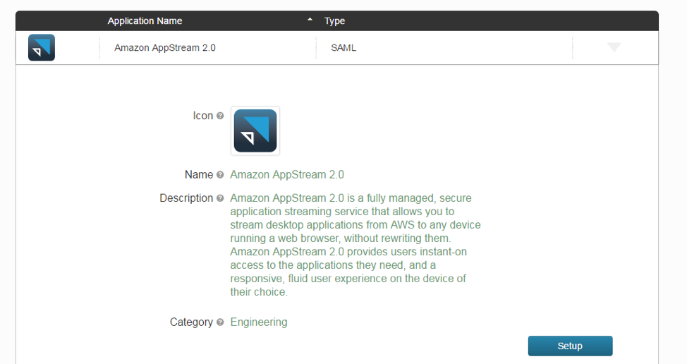 Configuring an SSO connection to Amazon AppStream 2.0