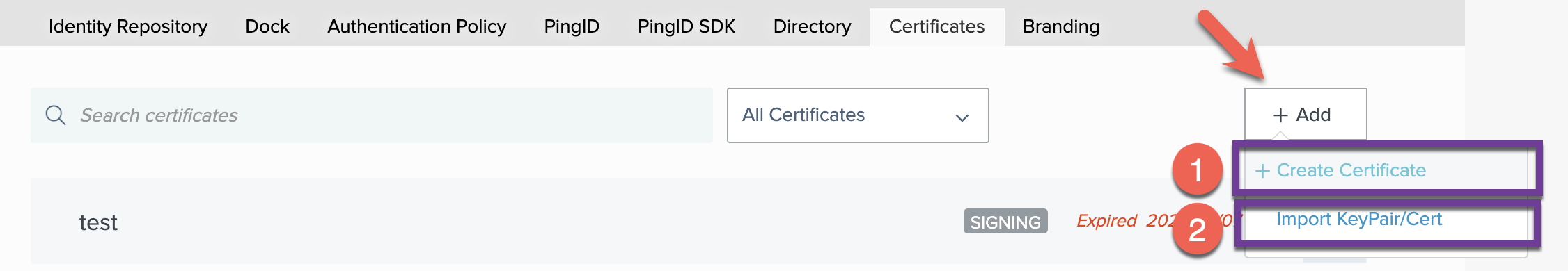 PingOne for Enterprise Certificates Overview
