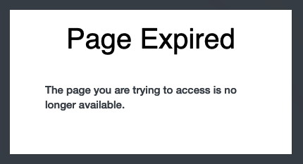 Troubleshooting Page Expired Error