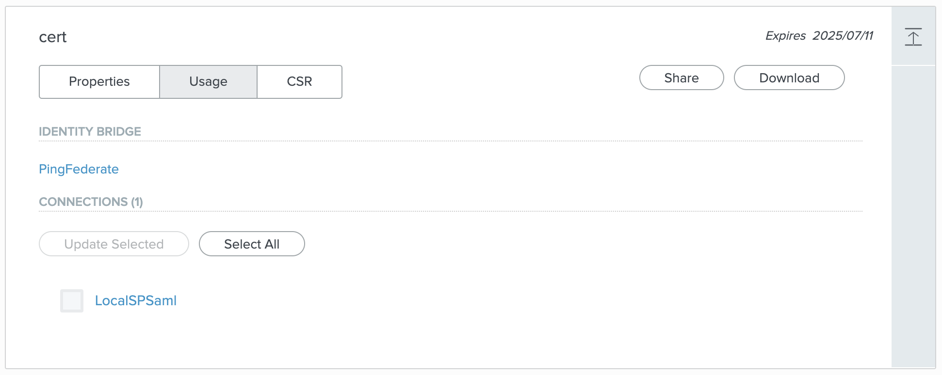 How do I change a signing certificate in PingOne for Enterprise?